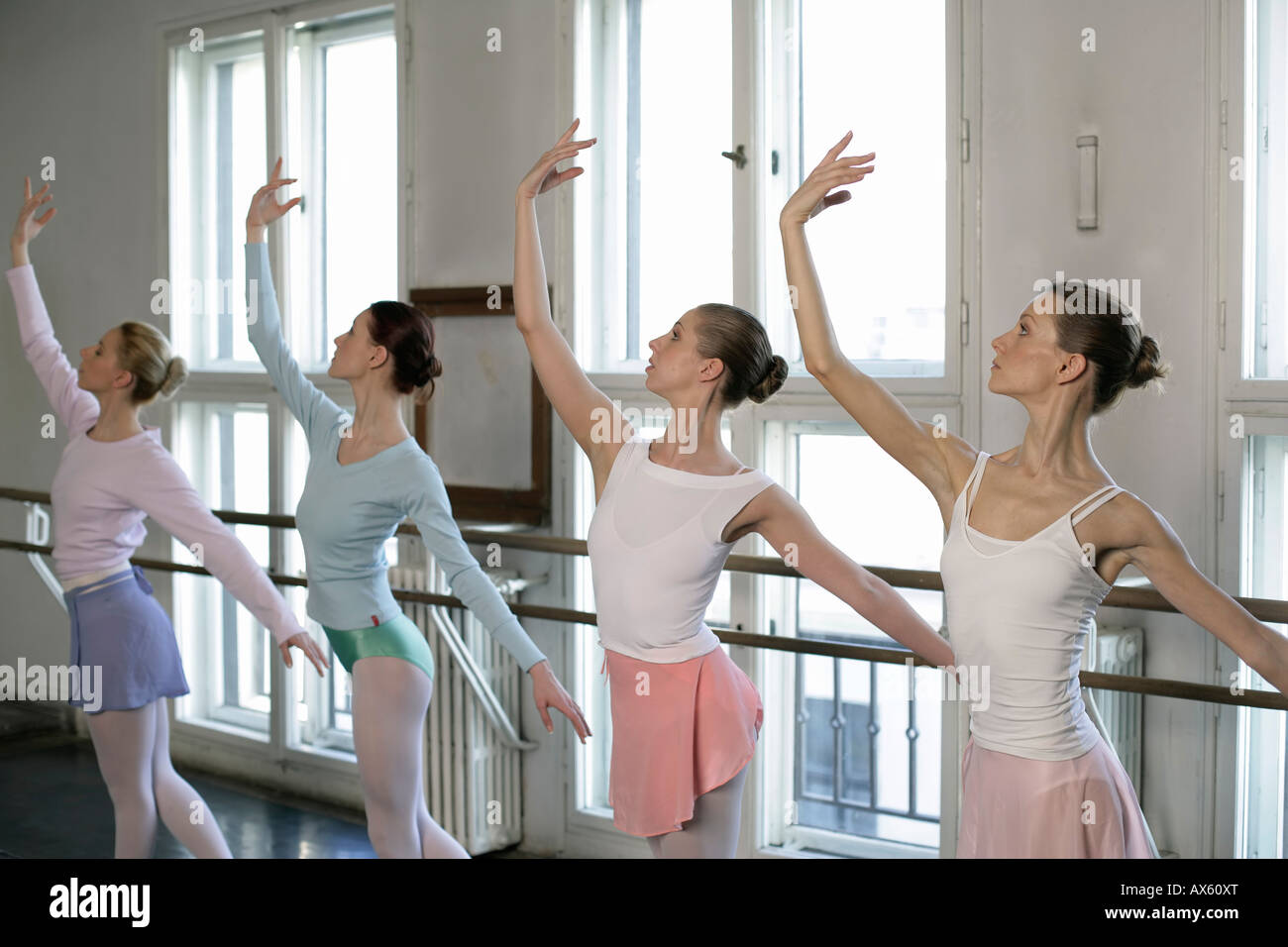 Female ballet dancers standing side-by-side Stock Photo - Alamy
