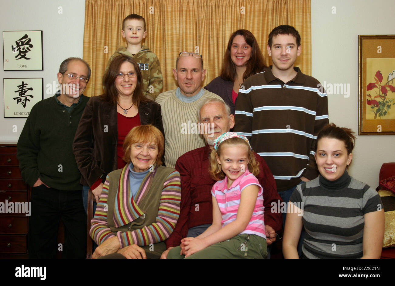 family gathering showing the generations Stock Photo - Alamy
