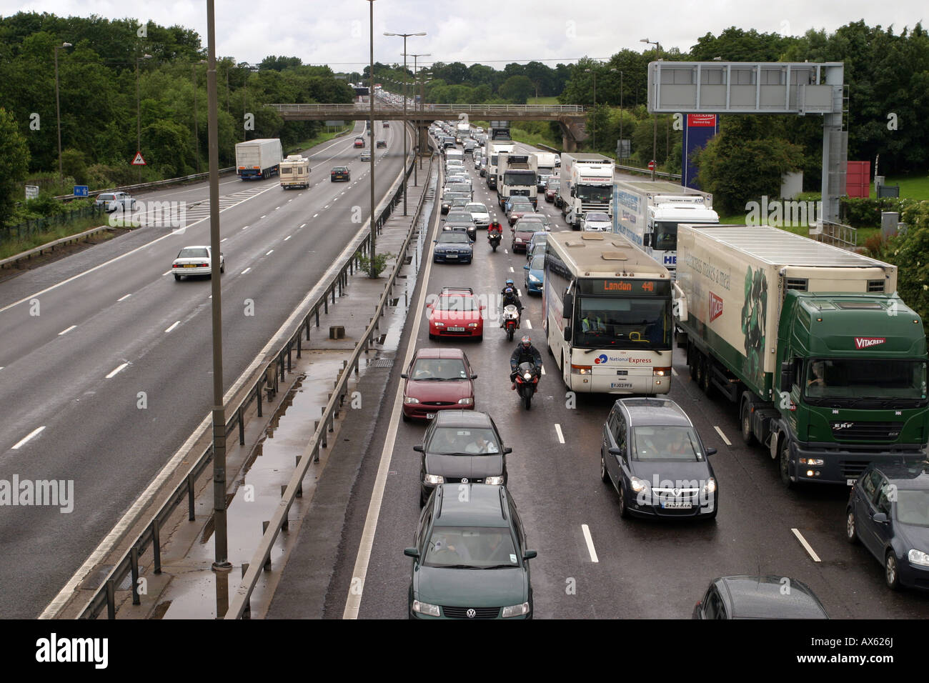 motorway traffic jam Stock Photo - Alamy