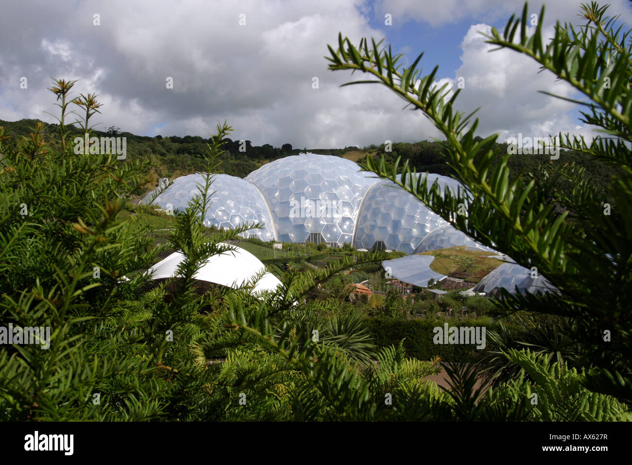 View of the BioDomes, Eden Project Cornwall Stock Photo - Alamy