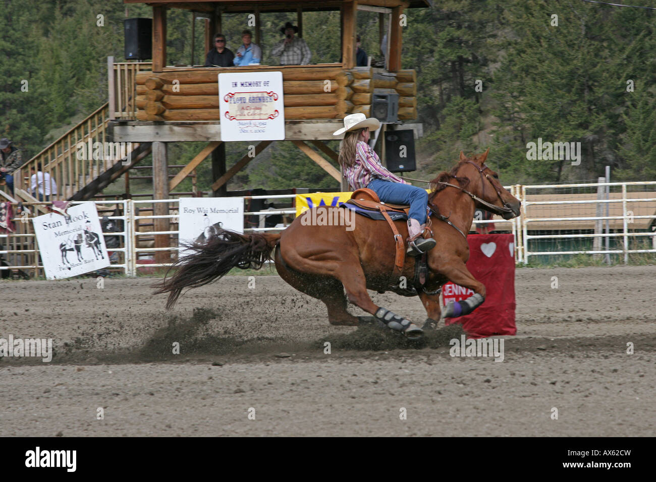 Barrel racing at a rodeo Stock Photo - Alamy