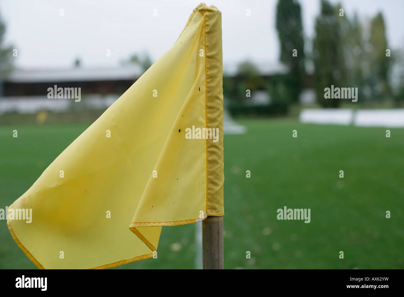 Yellow corner flag Stock Photo - Alamy