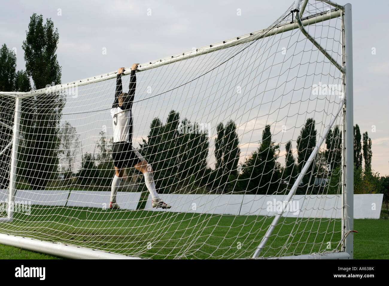 Hanging soccer net hi-res stock photography and images - Alamy