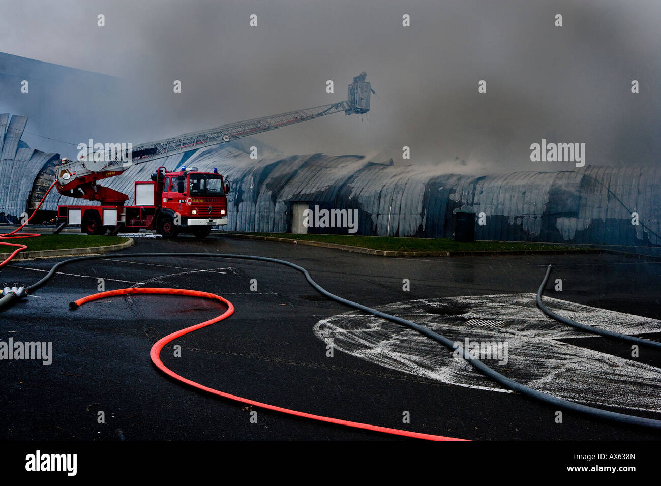 Factory fire accident Stock Photo - Alamy