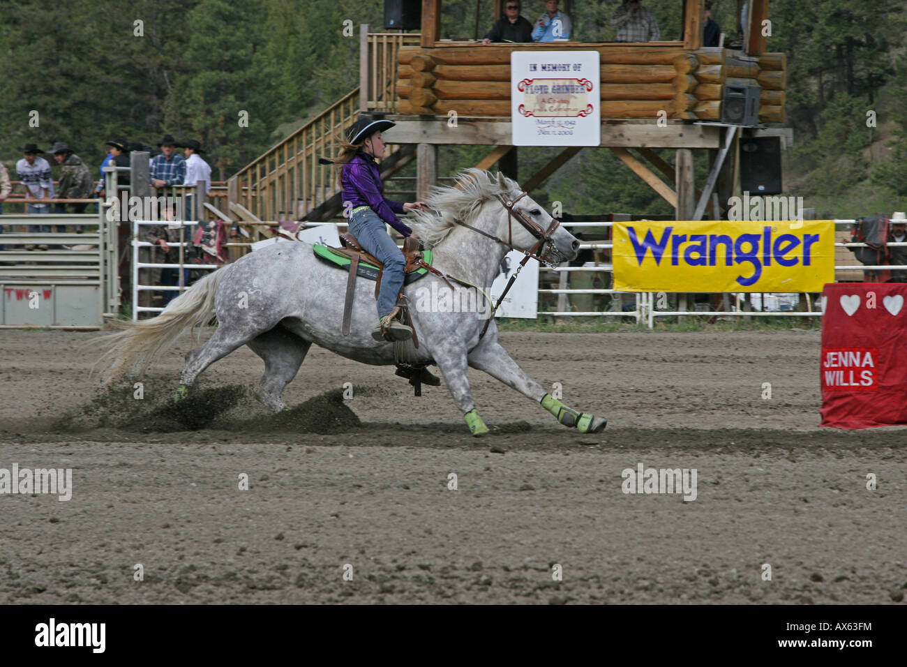 Barrel racing at a rodeo Stock Photo - Alamy