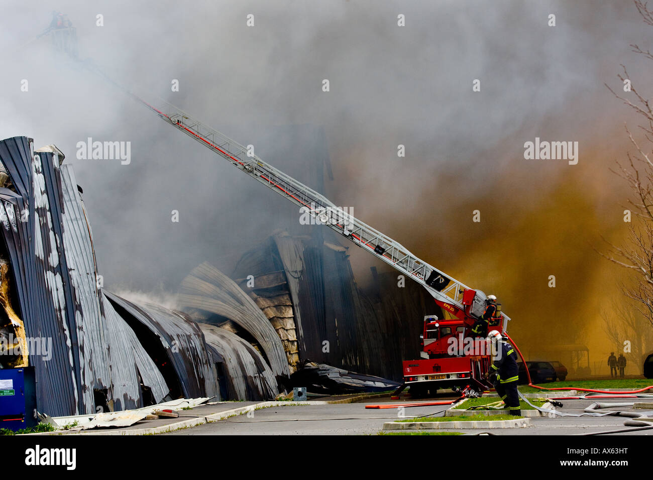 Factory fire accident Stock Photo - Alamy