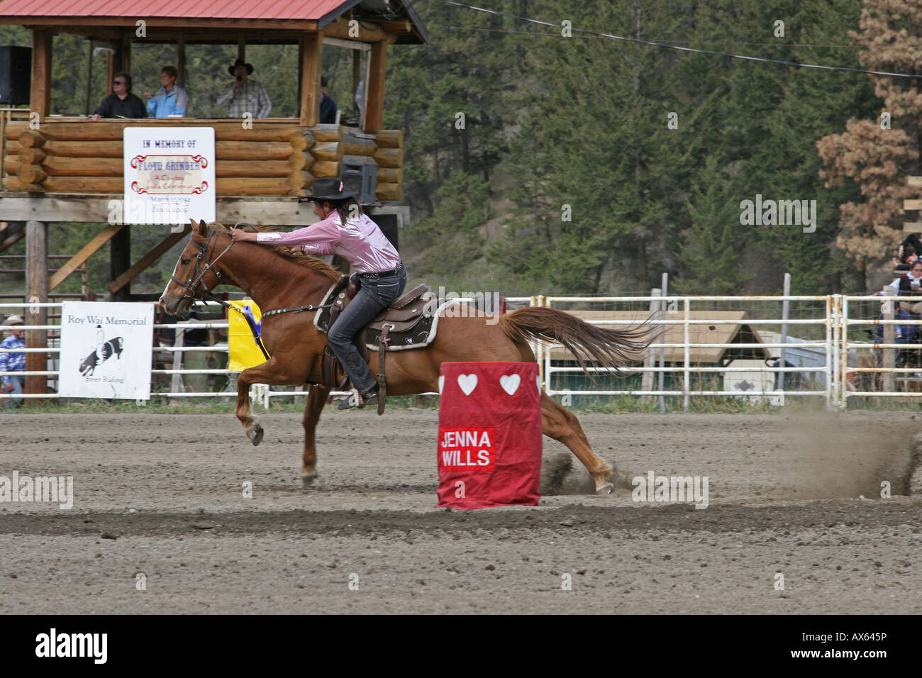 Young girl barrel racing at a rodeo Stock Photo - Alamy
