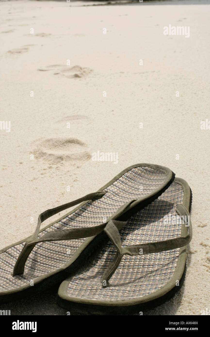 Flip-flops at the beach Stock Photo - Alamy
