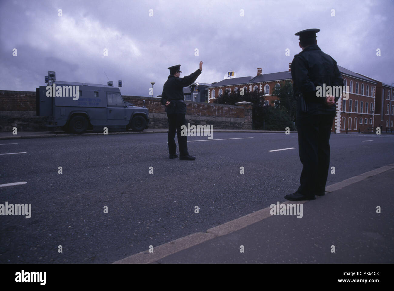 Belfast RUC check point Stock Photo - Alamy