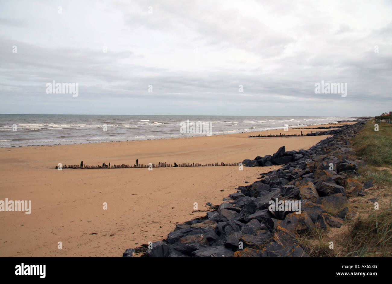 A view along Gold Beach at Asnelles, Normandy, France Stock Photo - Alamy