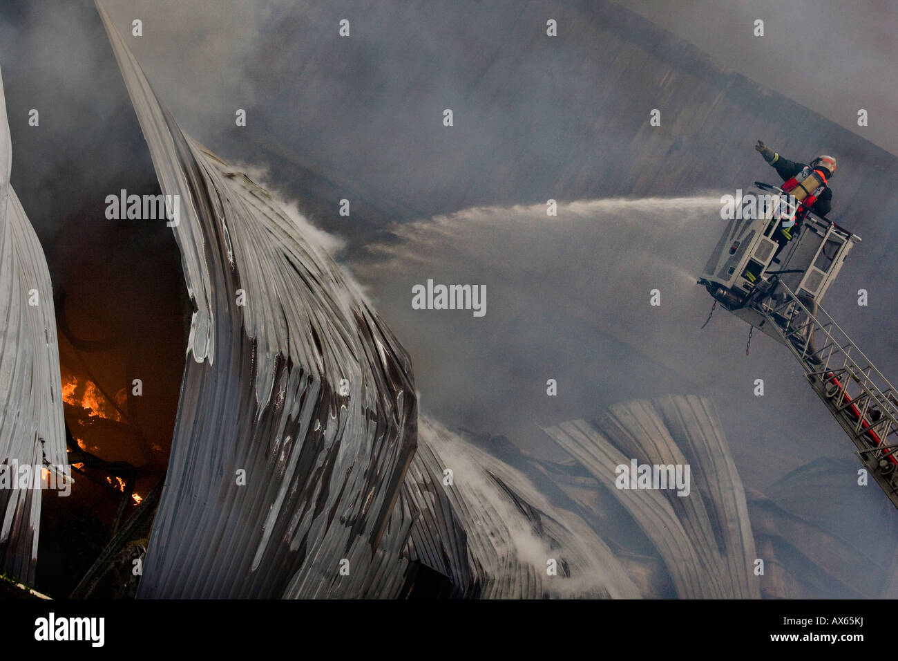 Factory fire accident Stock Photo - Alamy