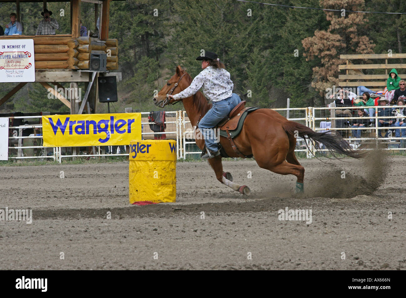 Barrel racing at a rodeo Stock Photo - Alamy
