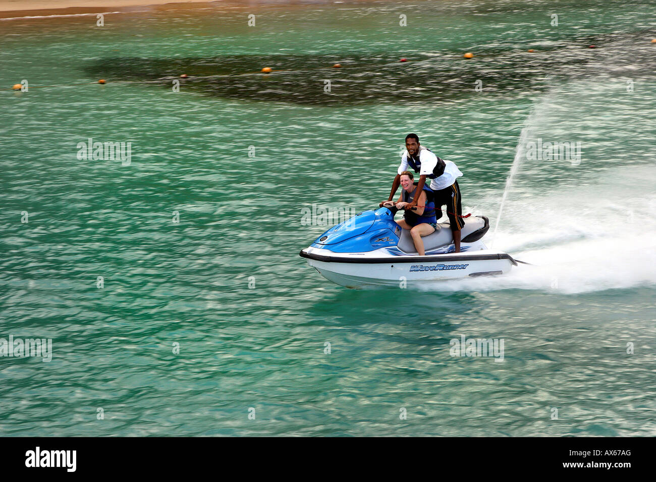 Tourist rides jet ski with local Ocho Rios Jamaica Woman is Model ...