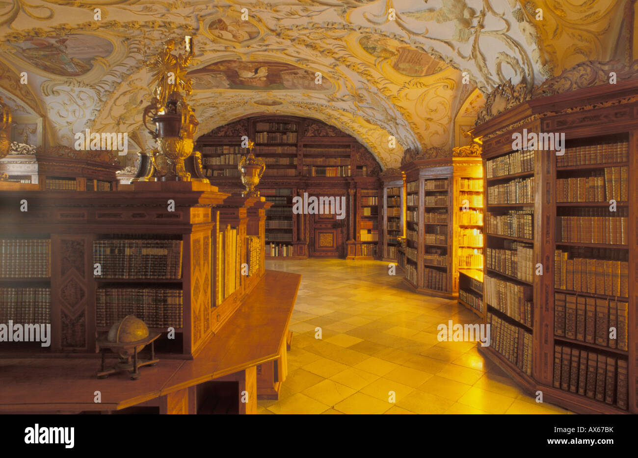 Library Monastery Lilienfeld Stock Photo - Alamy