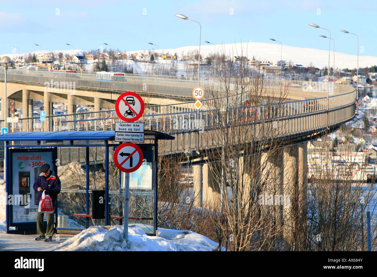 Tromsø Bridge (Tromsøbrua) is a cantilever road bridge that crosses ...