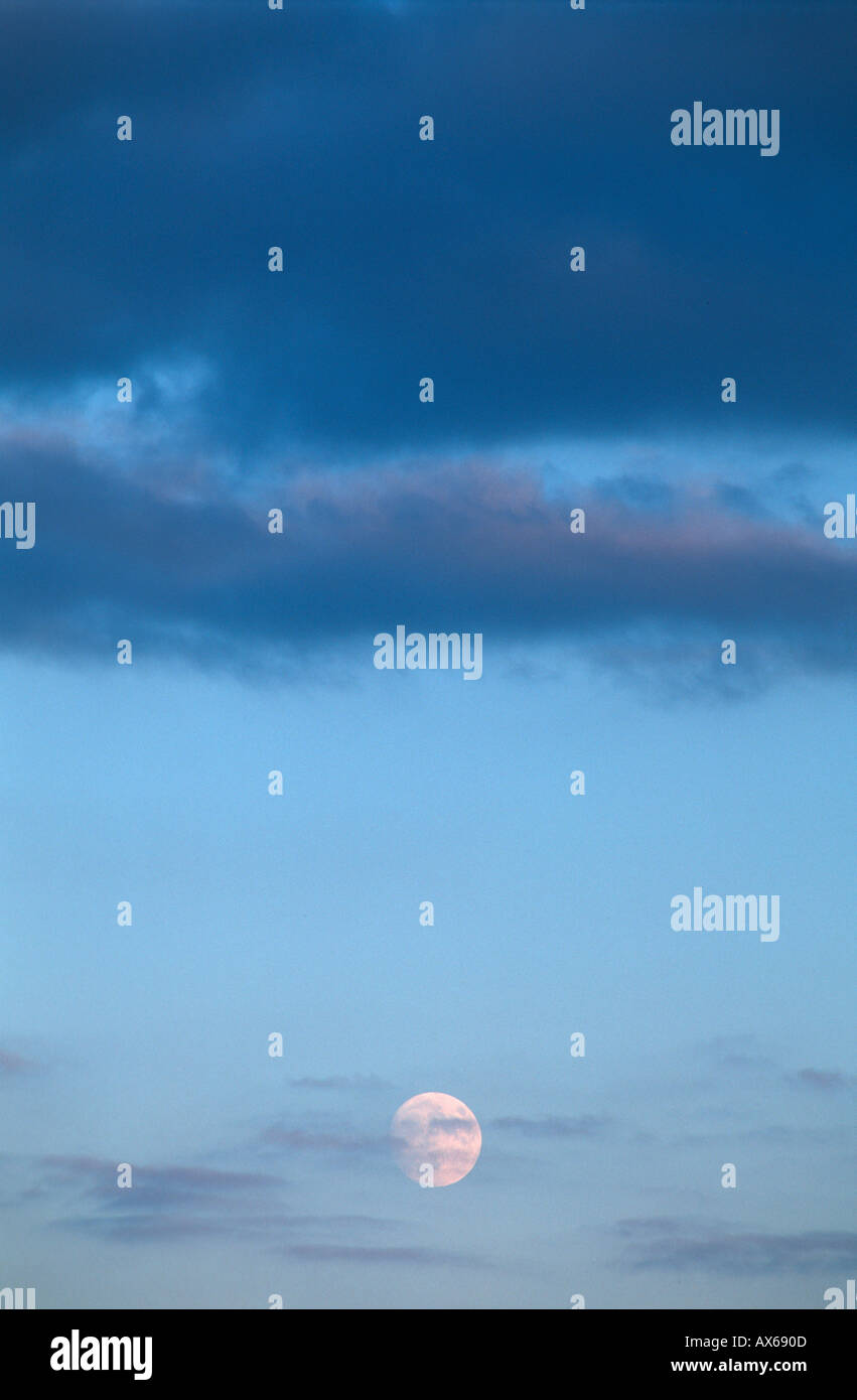 Full moon over Lake Michigan Milwaukee Wisconsin USA November 2002 ...