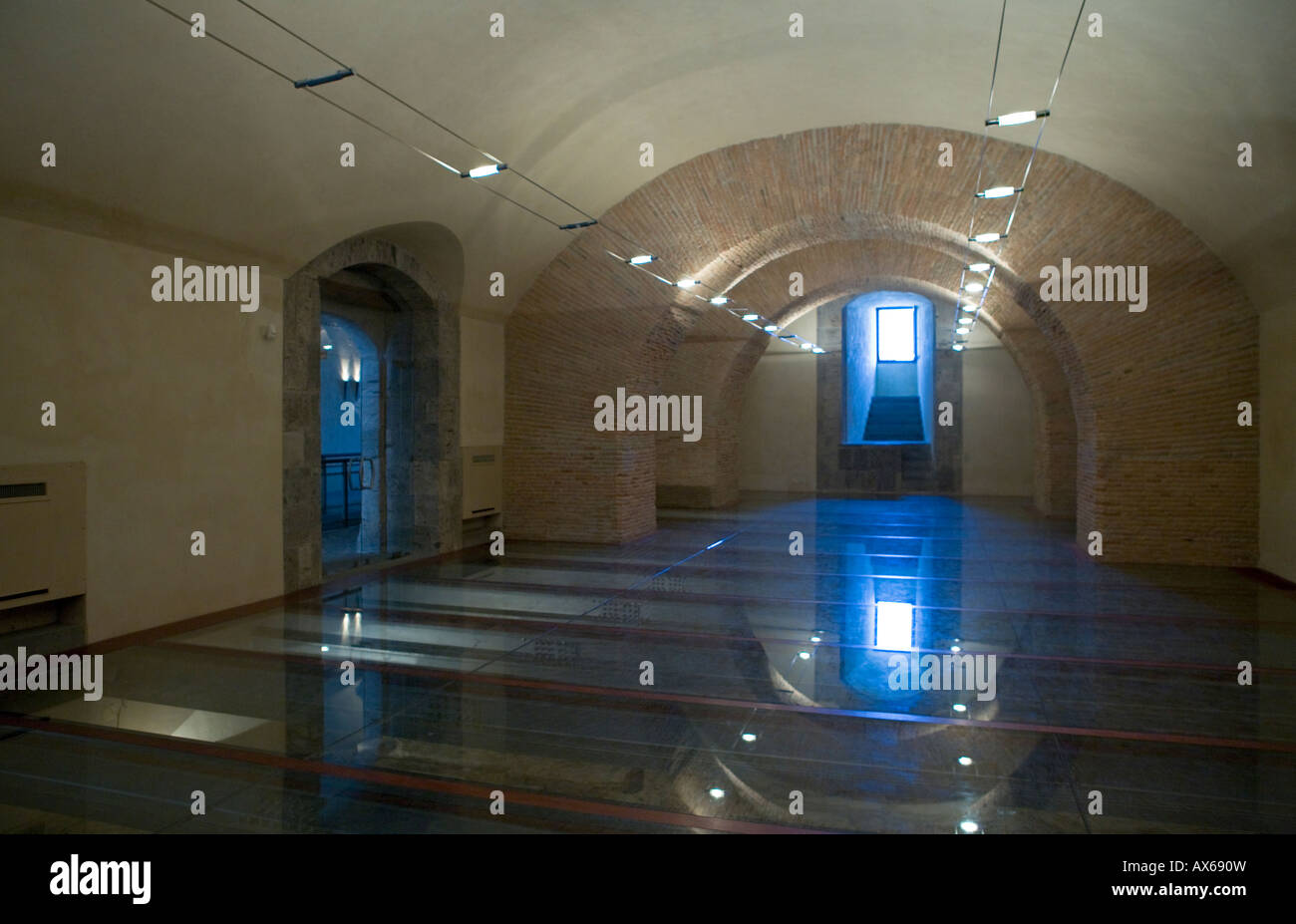 Italy Naples the Armory Hall of the Maschio Angioino castle Stock Photo ...