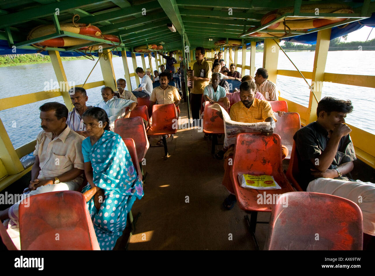 Public Ferry Boat in the Keralan Backwaters in India Stock Photo - Alamy