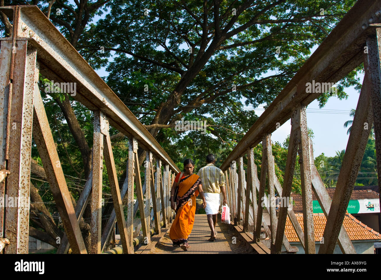 Canal Bridge in Alleppey India Stock Photo - Alamy