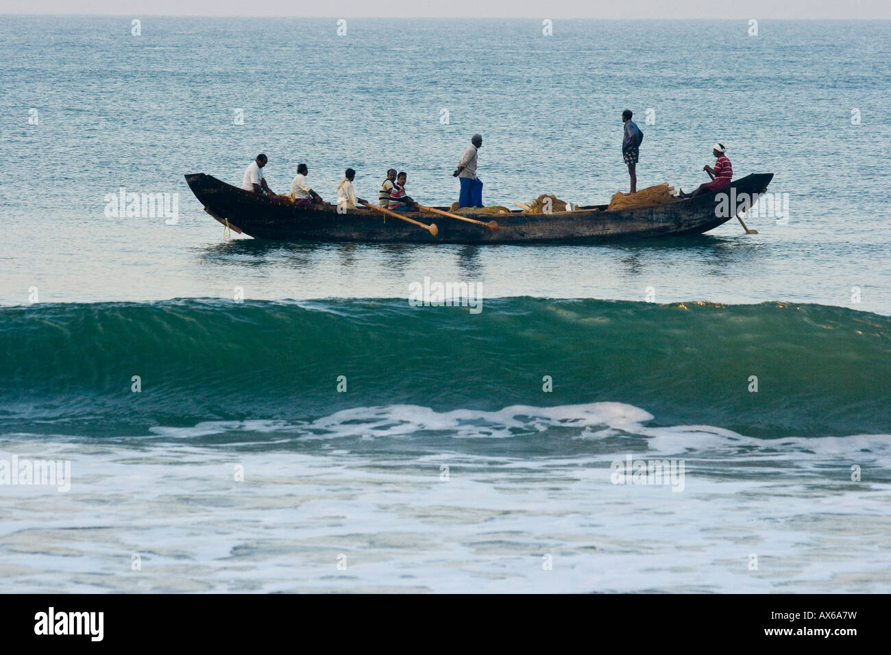 Fishing Boat in the Early Morning in Varkala India Stock Photo - Alamy