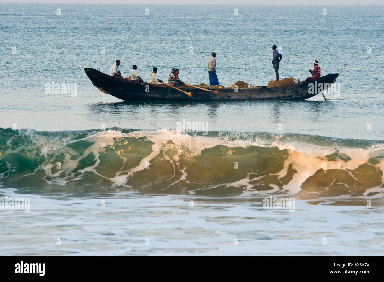 Fishing Boat in the Early Morning in Varkala India Stock Photo - Alamy