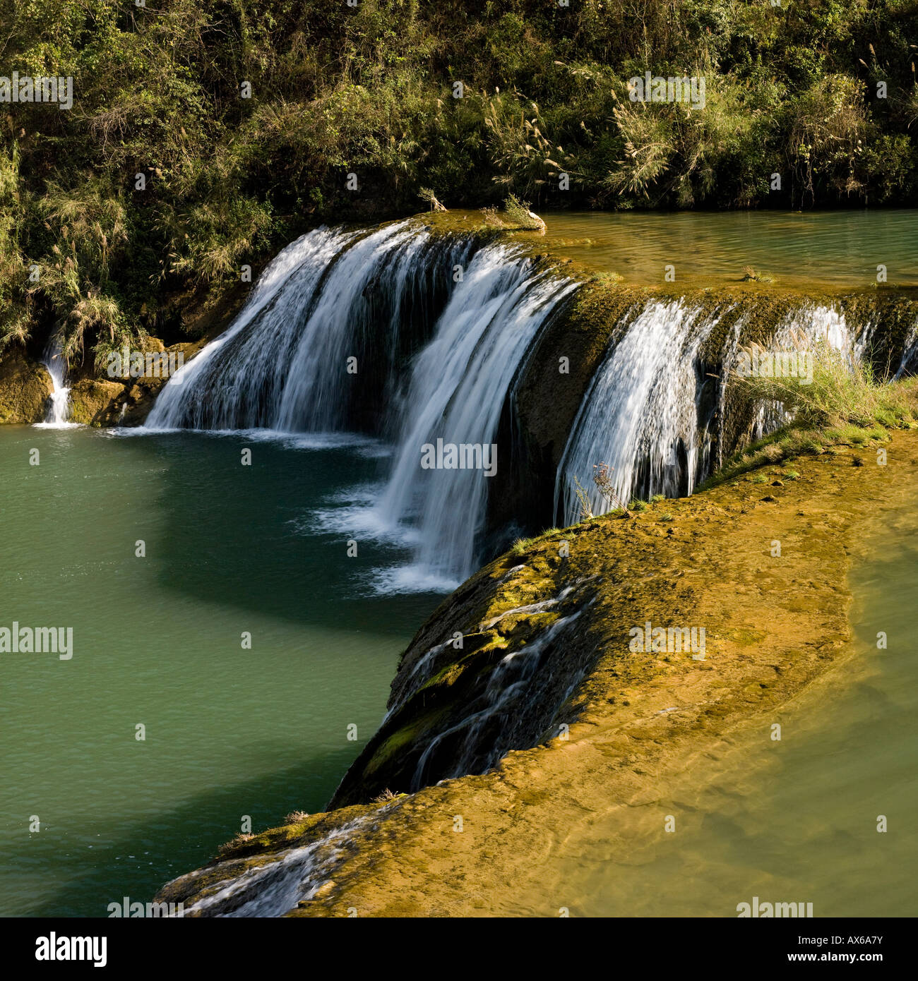 Upper cascades of Jiulong (Nine Dragons) waterfall Yunnan, China Stock ...
