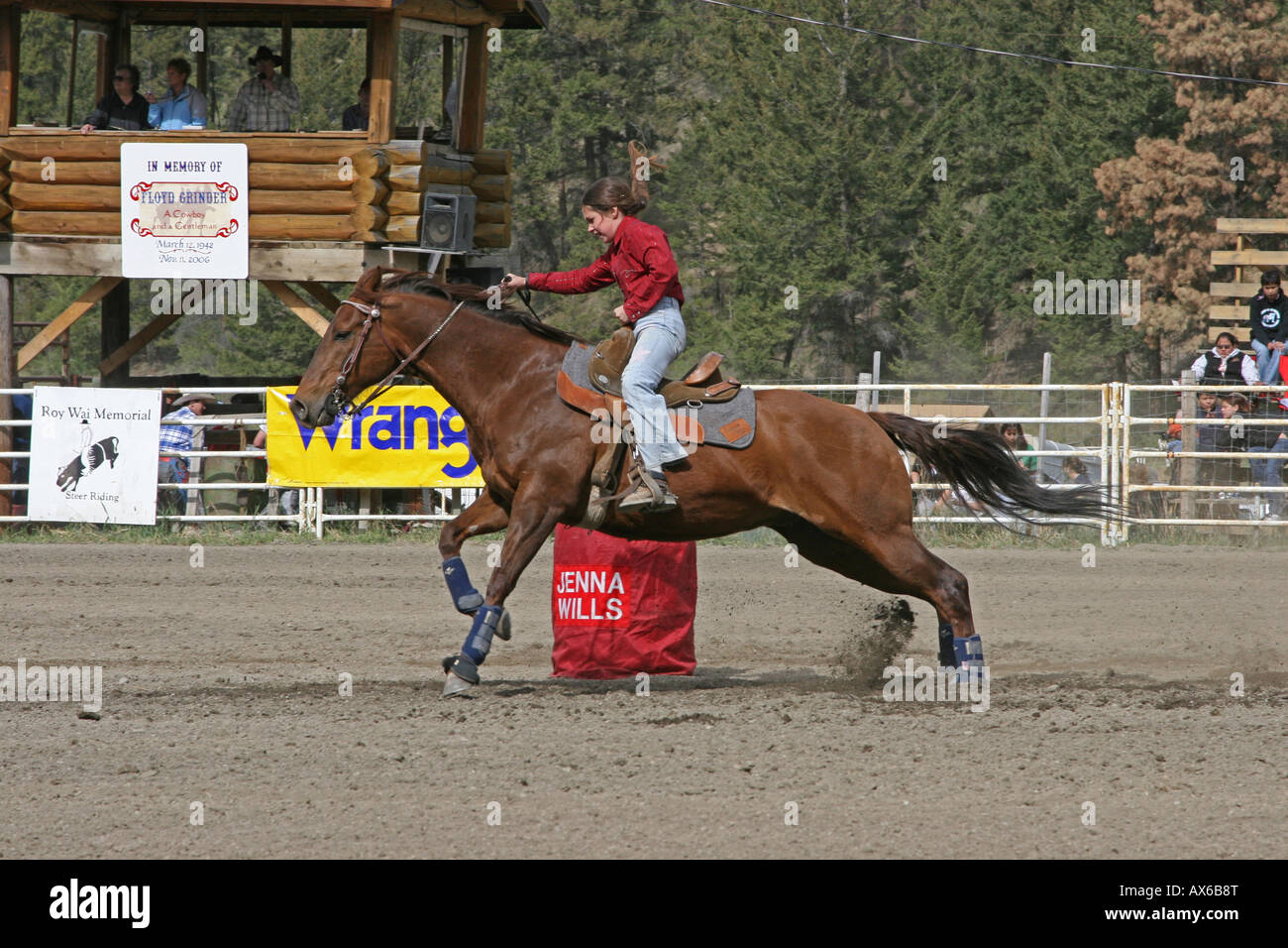 Barrel racing at a rodeo Stock Photo - Alamy