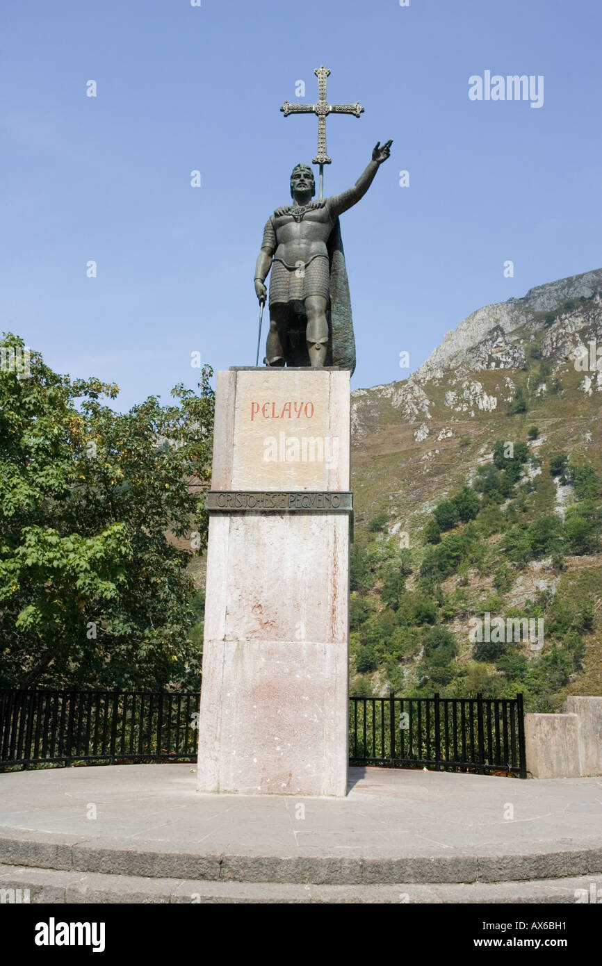 Statue of Pelayo a Visigothic King who repulsed the Moorish armies ...