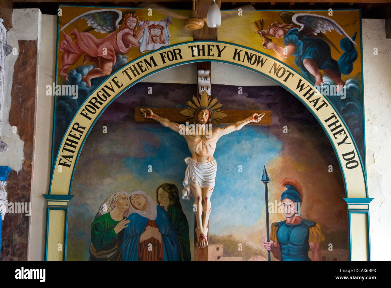 Christ on the Cross in Santa Cruz Basilica in Cochin India Stock Photo ...