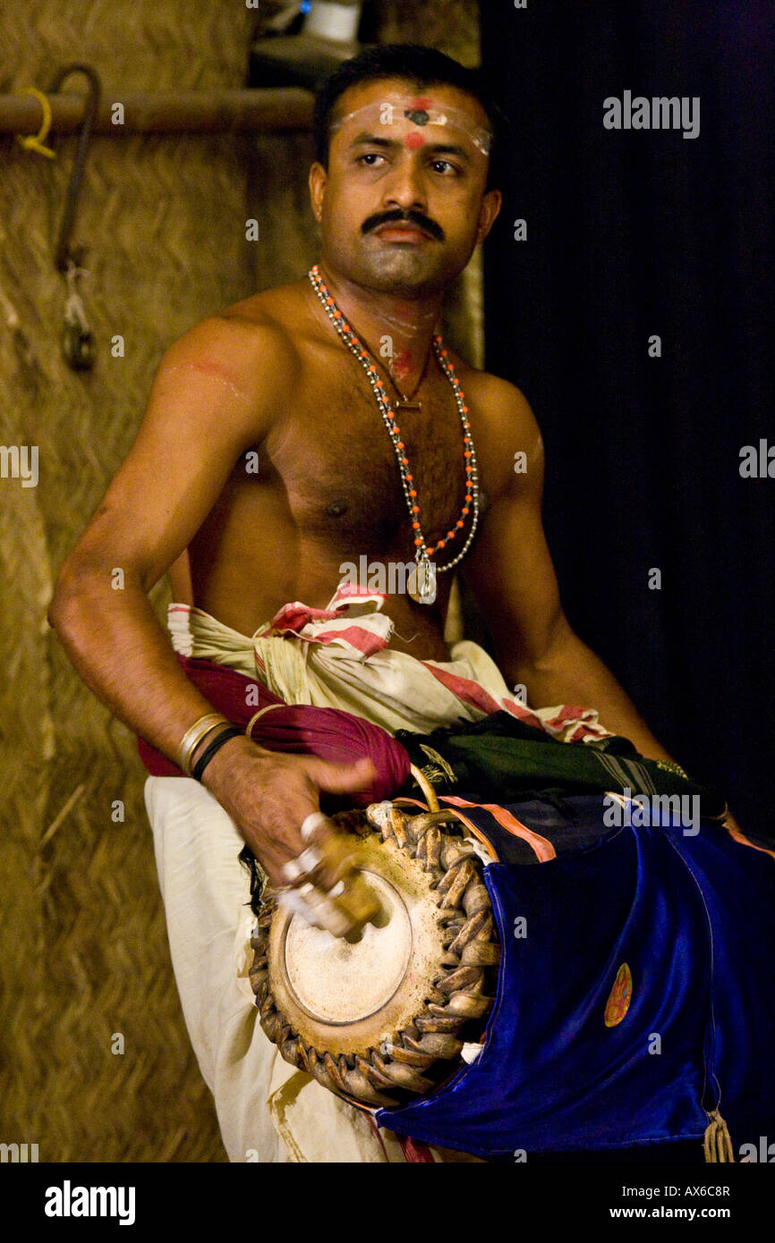 Drummer at a Kathakali Dance Performance in Cochin India Stock Photo ...