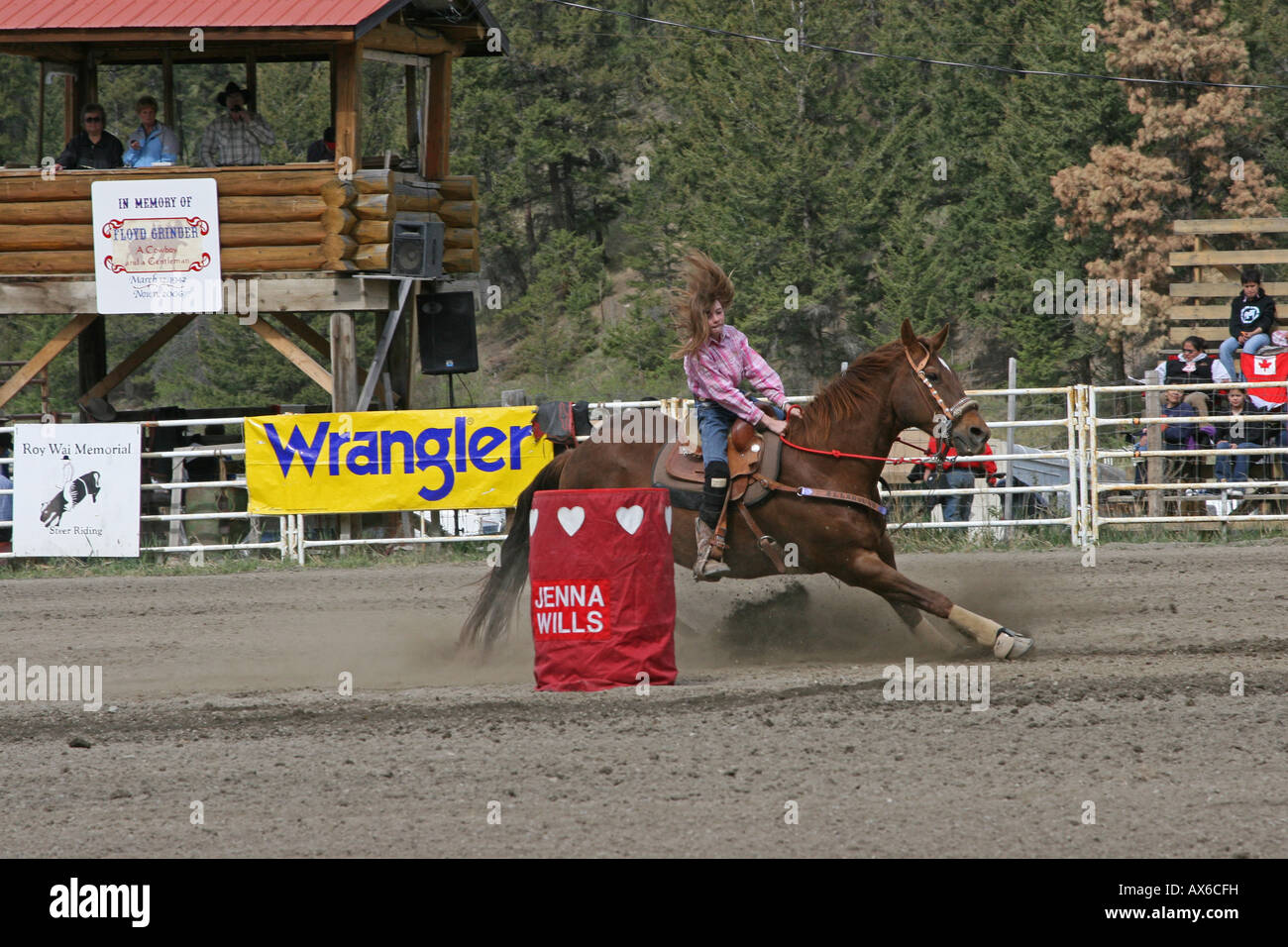 Young girl barrel racing at a rodeo Stock Photo - Alamy