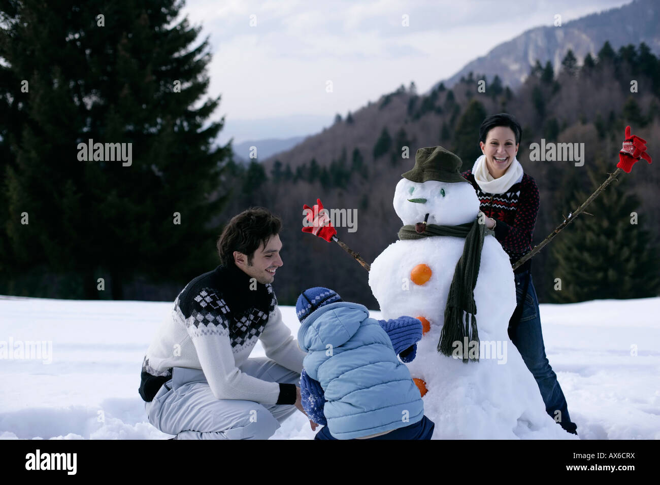 Snowman Family High Resolution Stock Photography and Images - Alamy