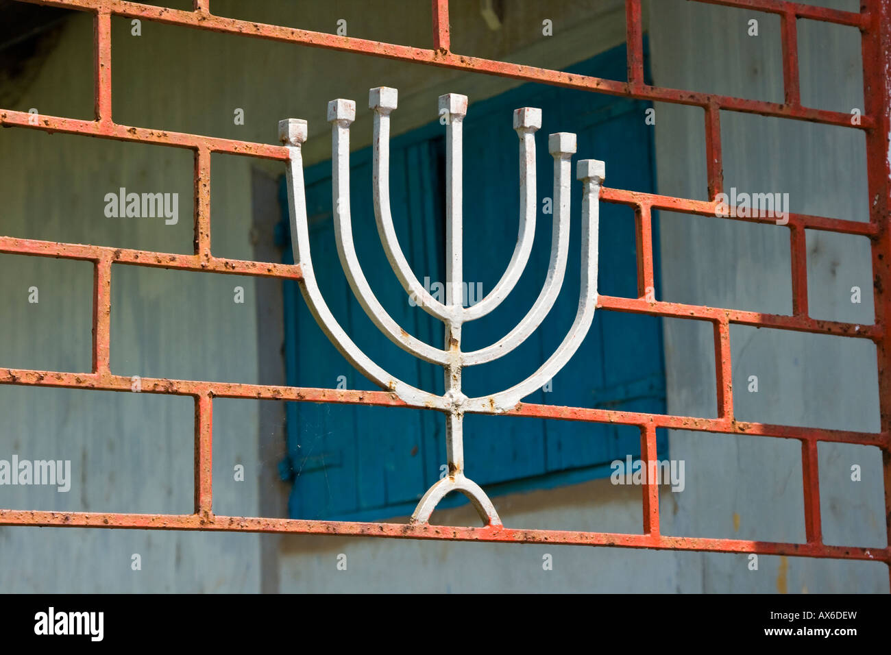 Jewish Symbols on a Gate outside the Synagogue in Jew Town Mattancherry ...