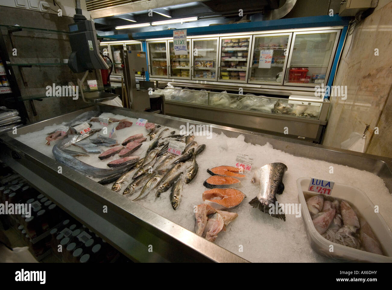 Fish sold in local supermarket Lisbon Stock Photo - Alamy
