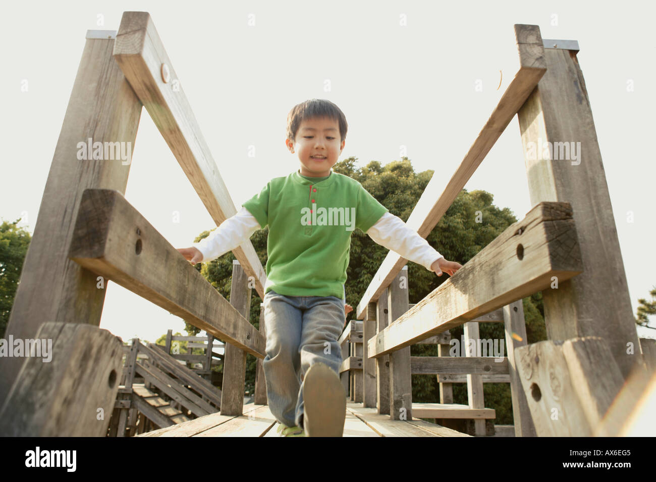 Boy on a bridge hi-res stock photography and images - Alamy