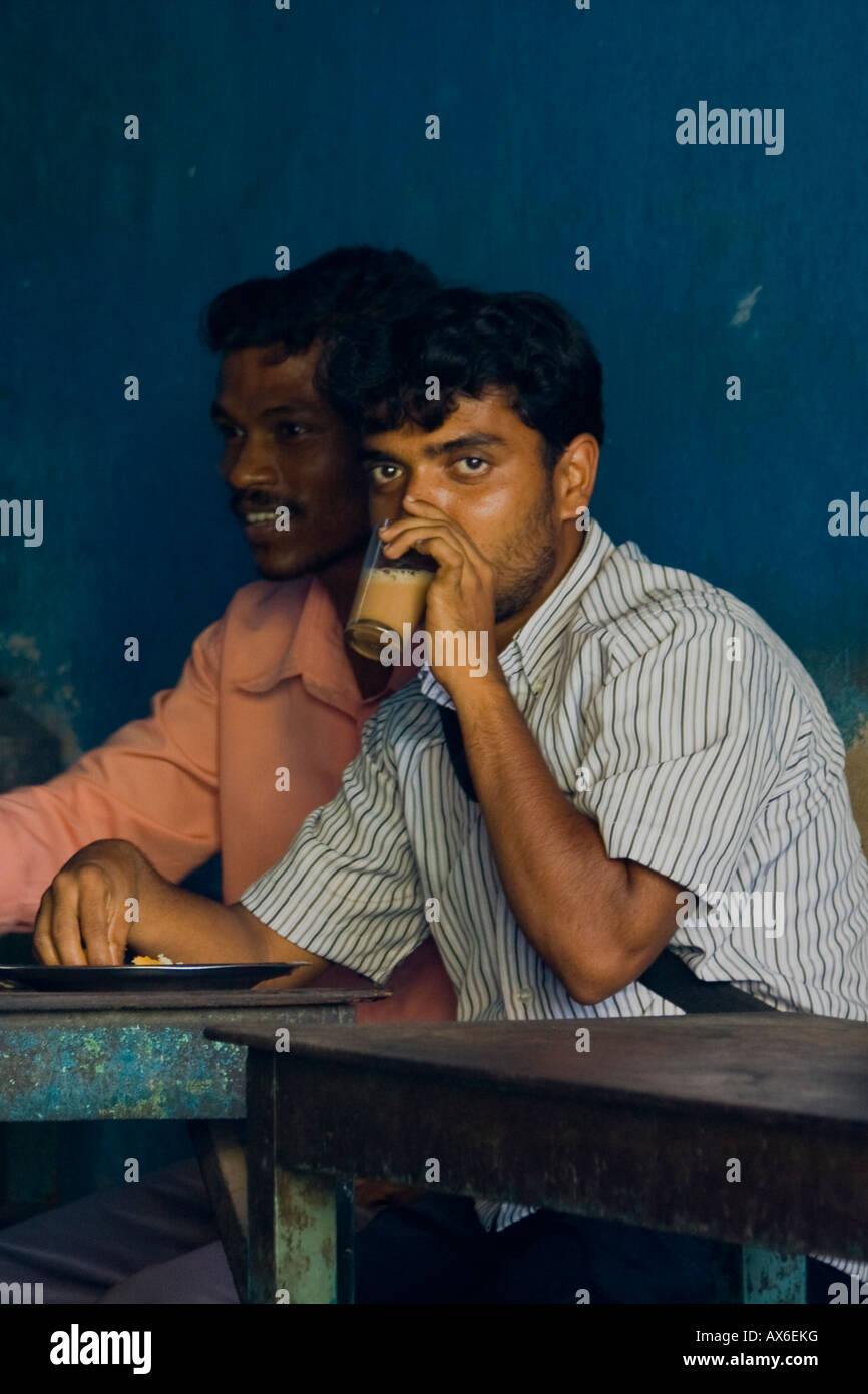 Young Indian Men Drinking Chai Tea in Jew Town Mattancherry India Stock ...