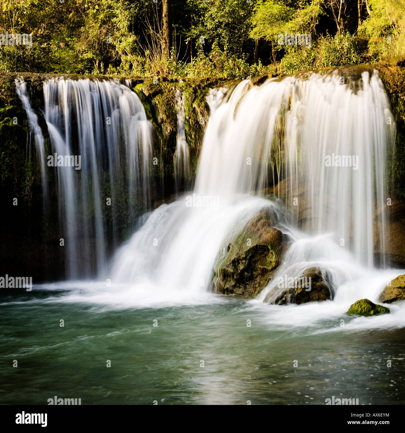 Lower cascades of Jiulong (Nine Dragons) waterfall Yunnan, China Stock ...