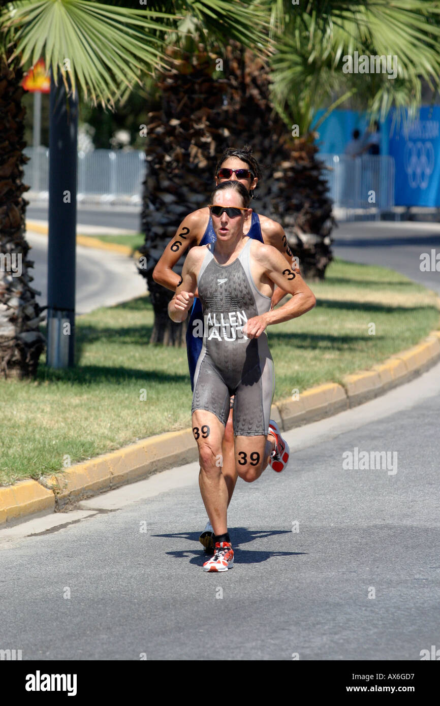 Kate Allen AUT out on the run section of the triathlon course along the ...