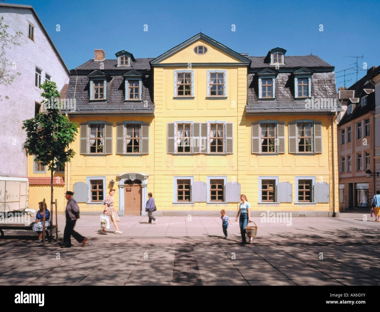 Facade of mansion, Schiller House, Weimar, Thuringia, Germany Stock ...