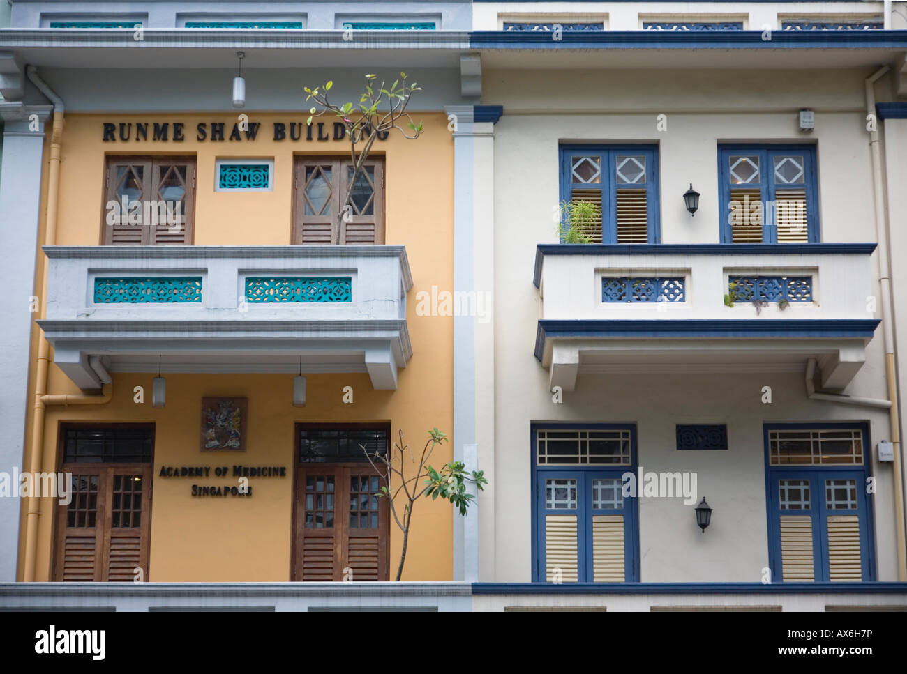 Colorful shophouses along Neil Road in Chinatown, Singapore Stock Photo ...
