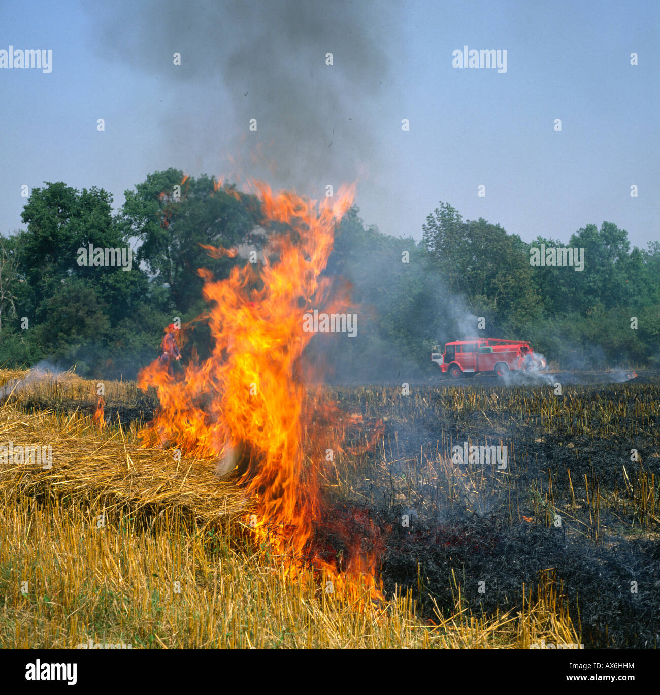 Fire in field, France Stock Photo - Alamy