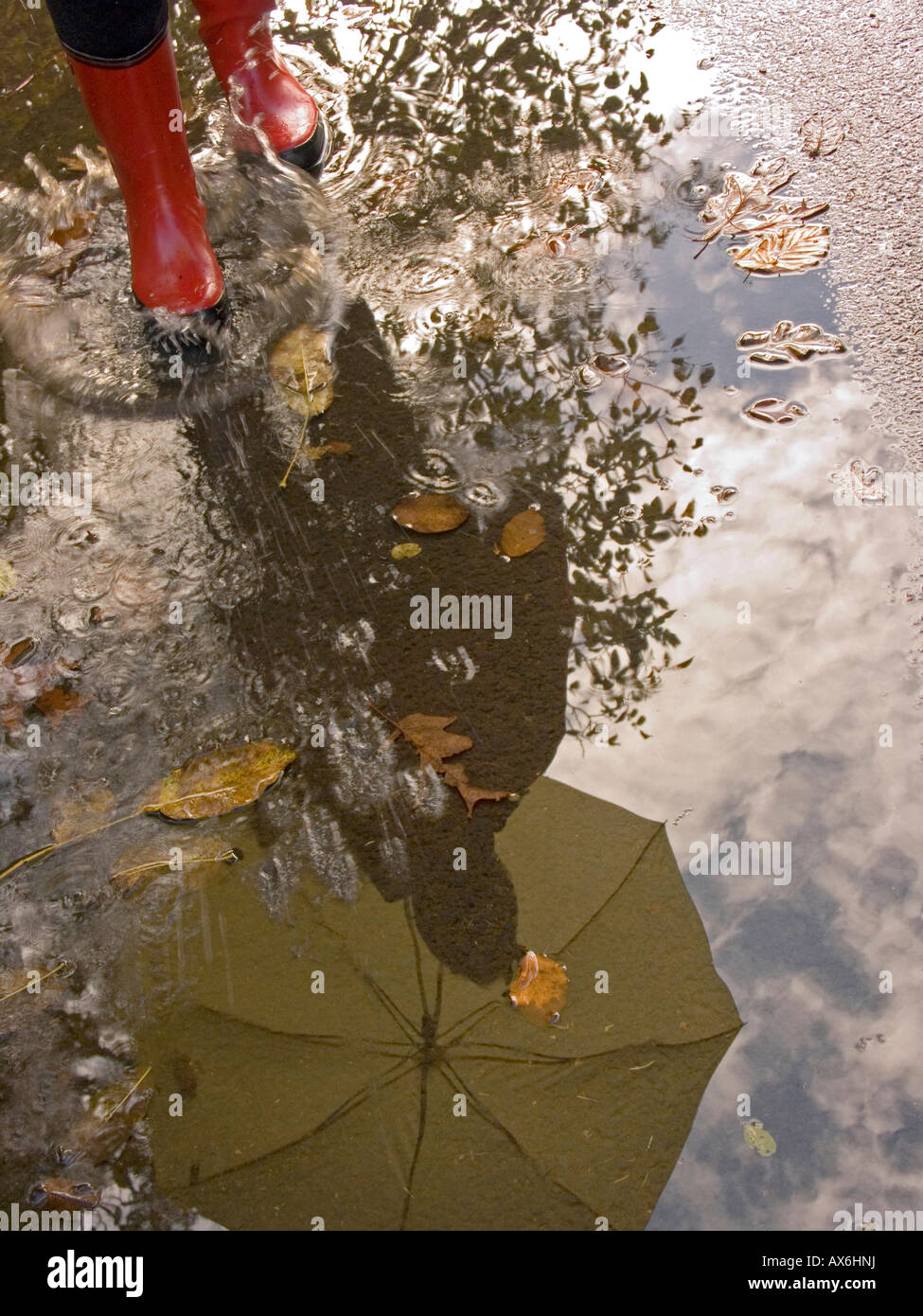 Splashing puddle looking down hi-res stock photography and images - Alamy