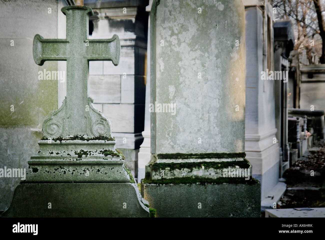 Old cross in a cemetery Horizontal shot Stock Photo - Alamy