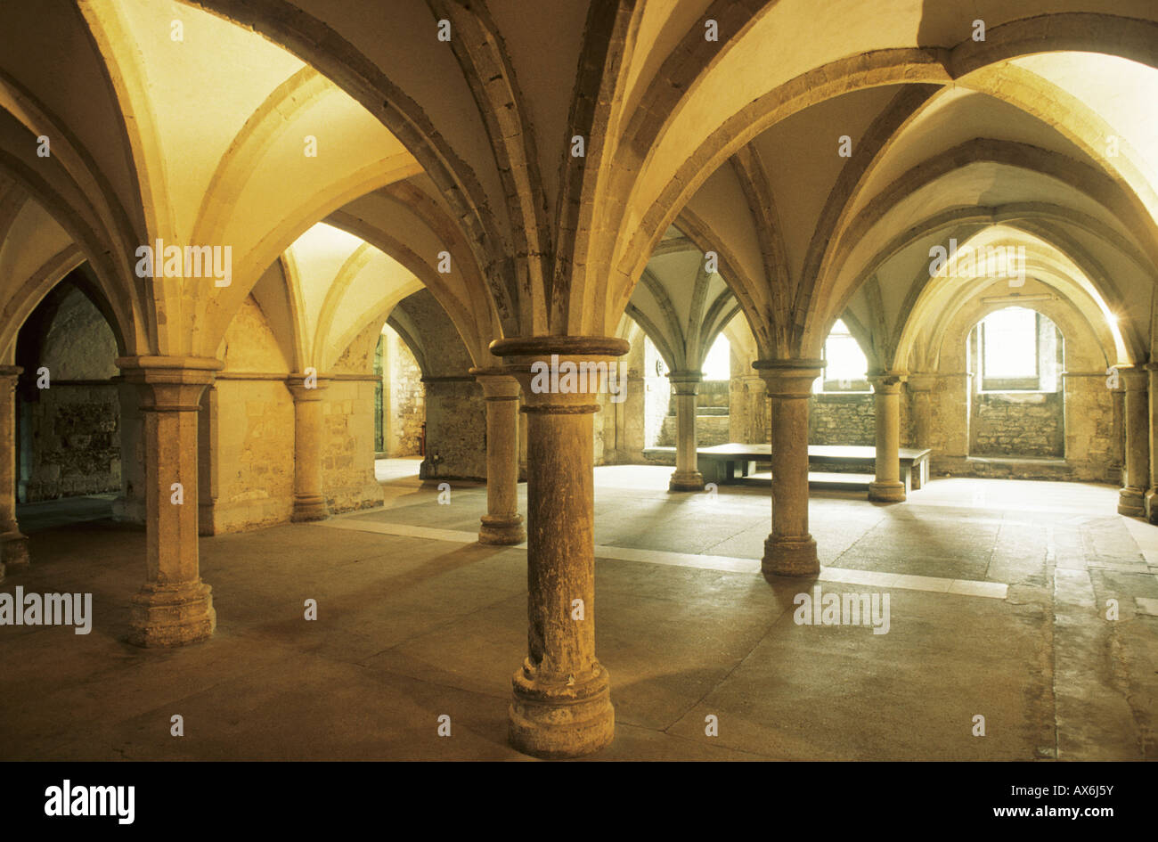Rochester Cathedral Crypt Undercroft Kent medieval arches vault ...