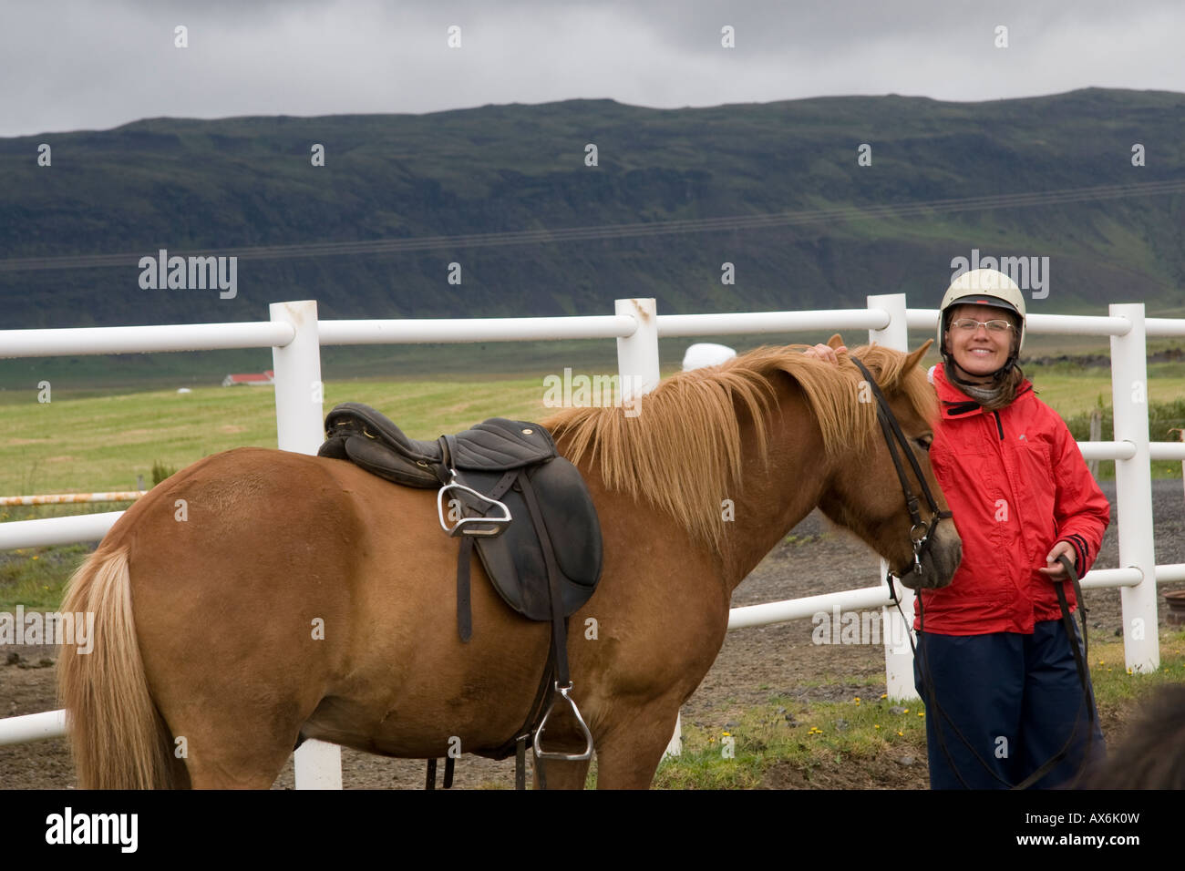 Iceland Horse Riding Holidays farm travel Stock Photo - Alamy