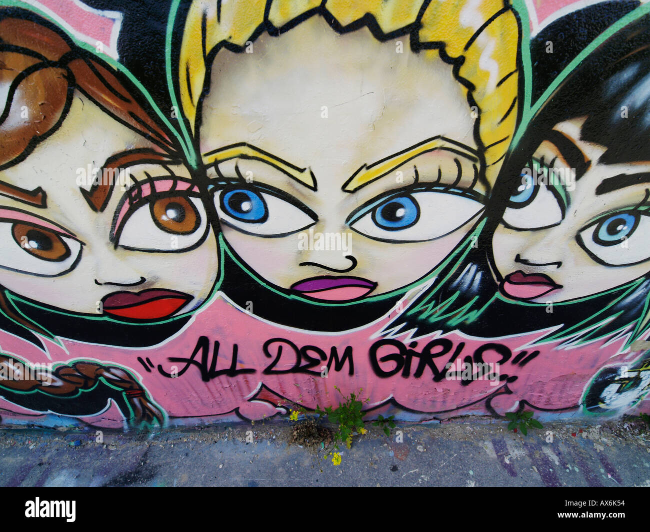grafitti, writing, all dem girls Stock Photo - Alamy