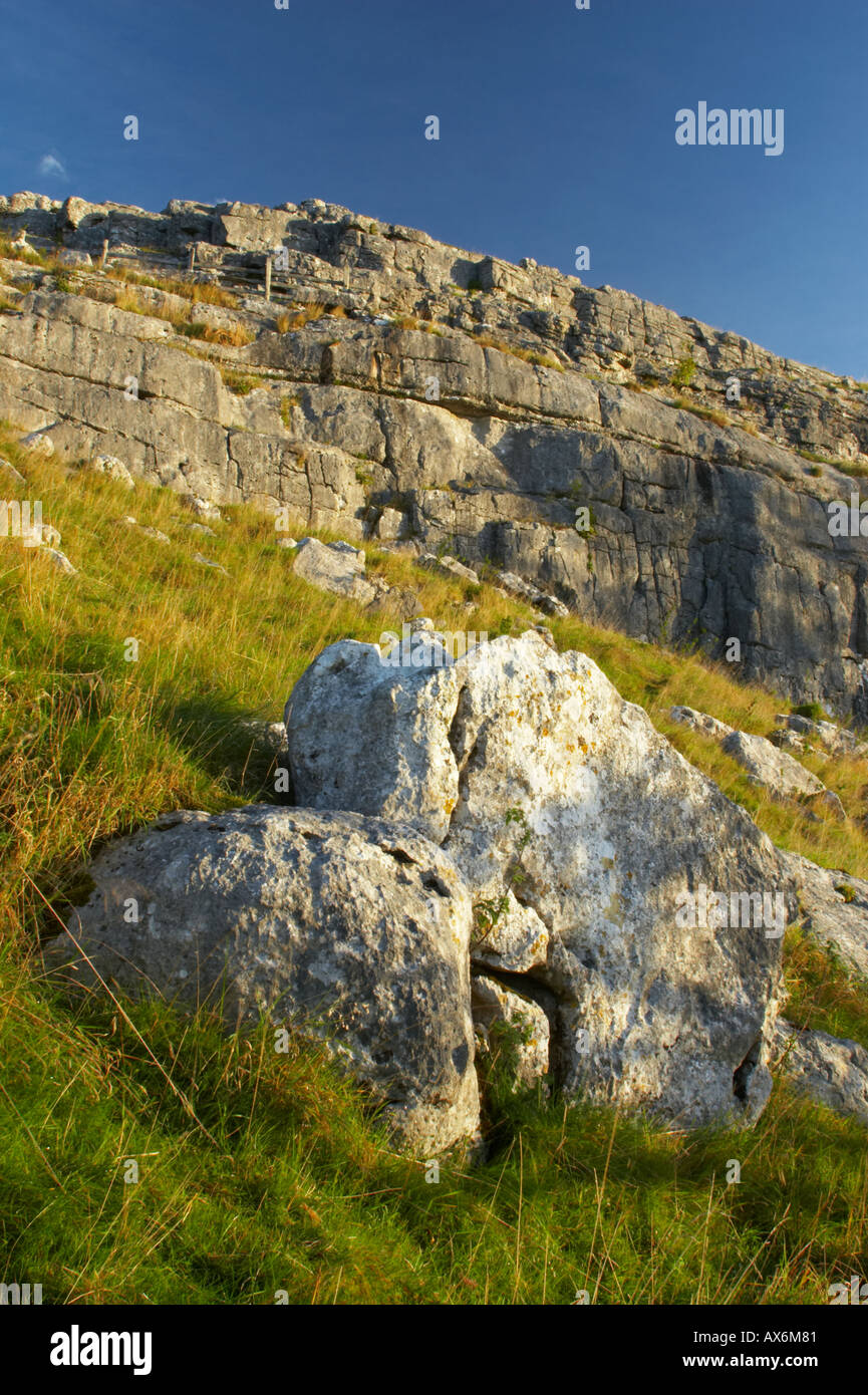England, Yorkshire, Yorkshire Dales National Park. Limestone outcrop ...