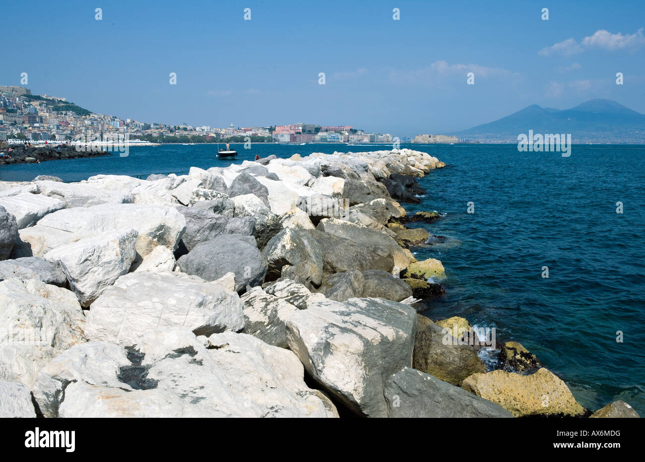 Italy Naples view of the gulf and Vesuvio volcano Stock Photo - Alamy
