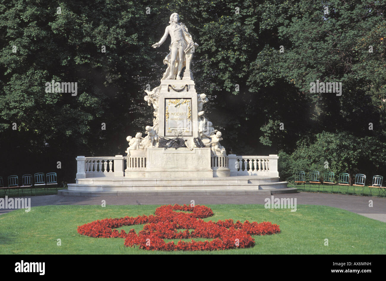 Mozart monument in the Viennese castle garden Stock Photo - Alamy