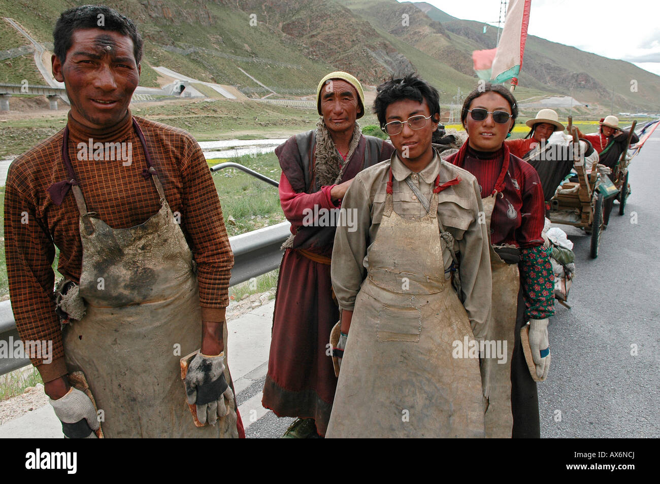 Nomad pilgrims en route to Lhasa from Nagchu in northern Tibet. The ...